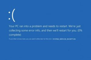 Error System Service Exception en Windows 10 | Soluciones