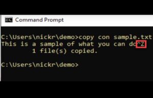 Como criar um arquivo no prompt de comando do Windows