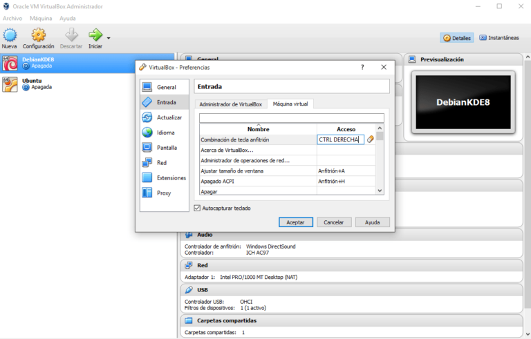 How to use and configure the host key in VirtualBox