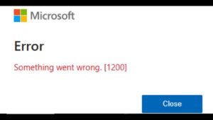 Complete solution to error 1200 in Microsoft login