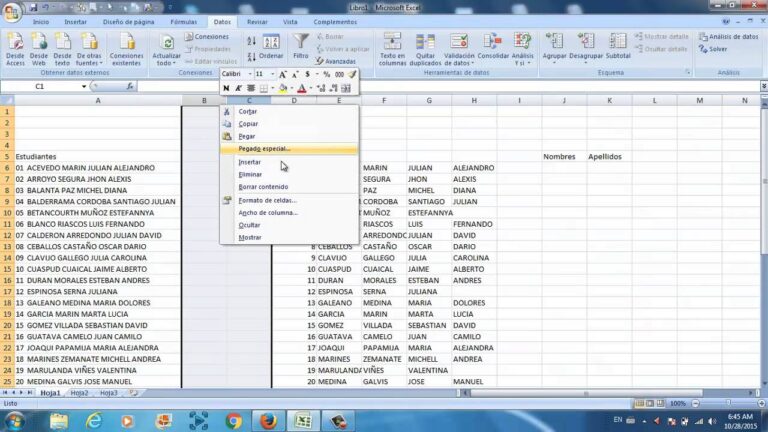 Separar nombres y apellidos en Excel fácilmente