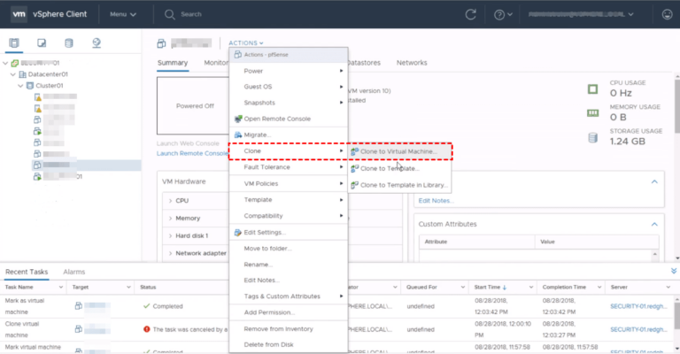 How to clone a VM in VMware ESXi step by step