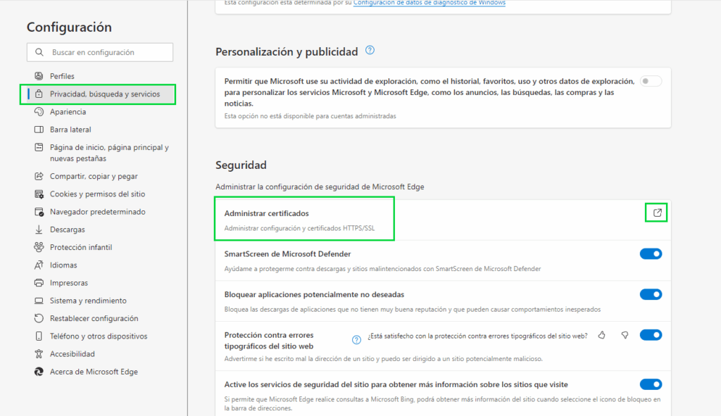How to add and export digital certificates in Microsoft Edge