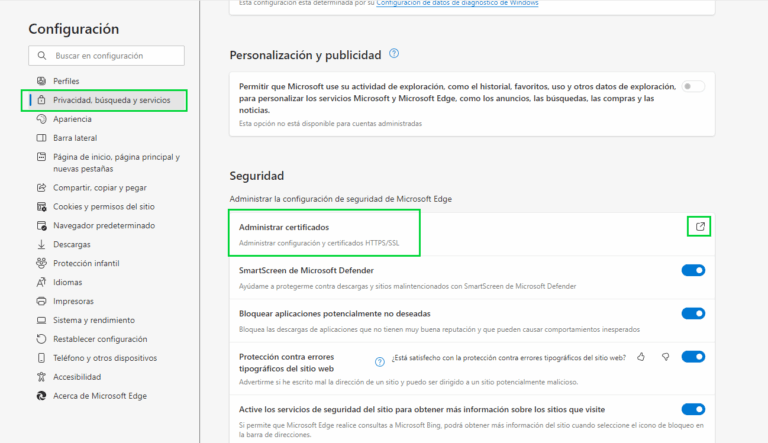 How to add and export digital certificates in Microsoft Edge