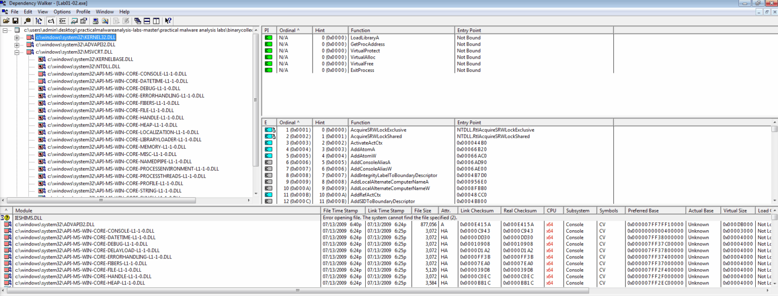 Dépannage avec Dependency Walker sous Windows