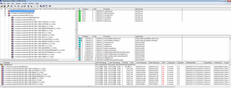 Windows에서 Dependency Walker를 사용한 문제 해결