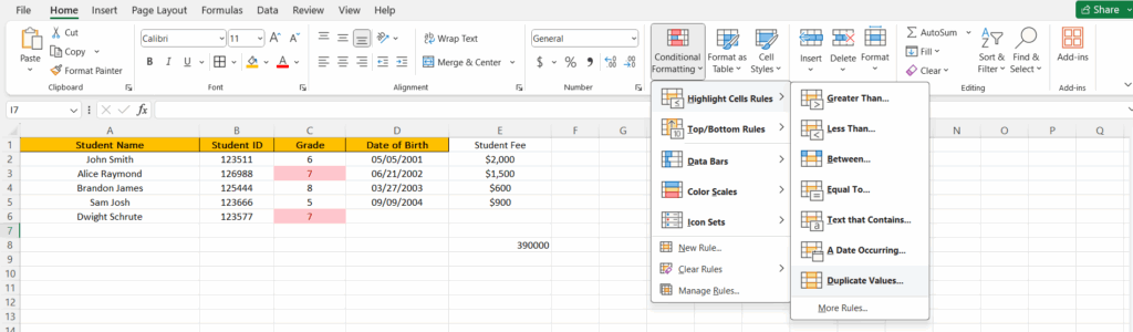 Highlight values that change more than one threshold in Excel easily