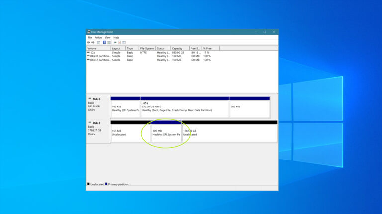 Partition EFI sous Windows : définition, fonction et gestion