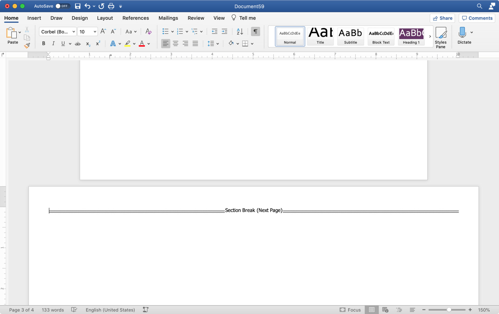 How to easily split a document into sections in Word