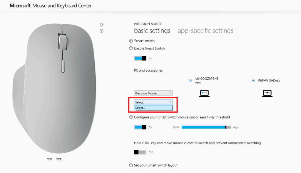 Configure the side mouse buttons in Windows