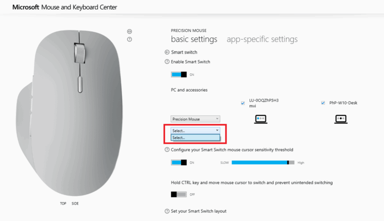Configure the side mouse buttons in Windows