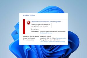 Windows Update: Unknown Error No Code – Solution