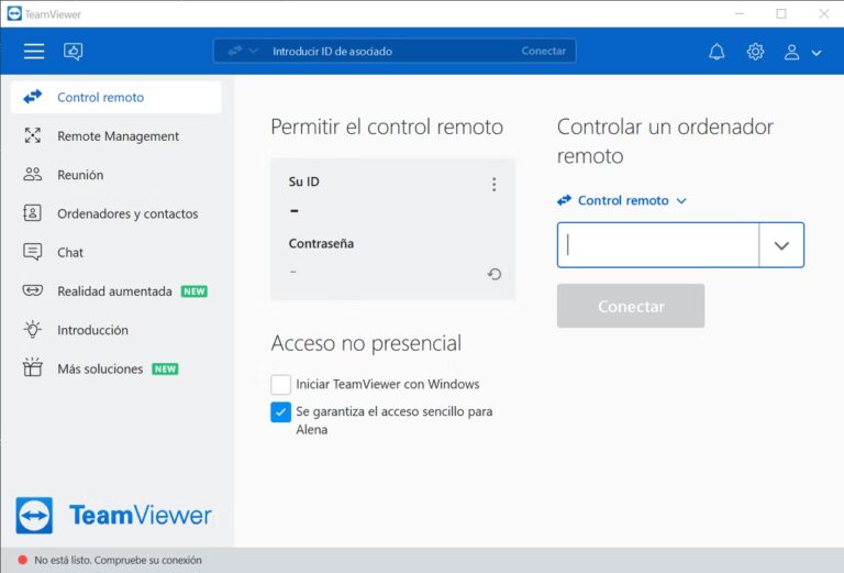 TeamViewer: "Not ready. Check your connection."