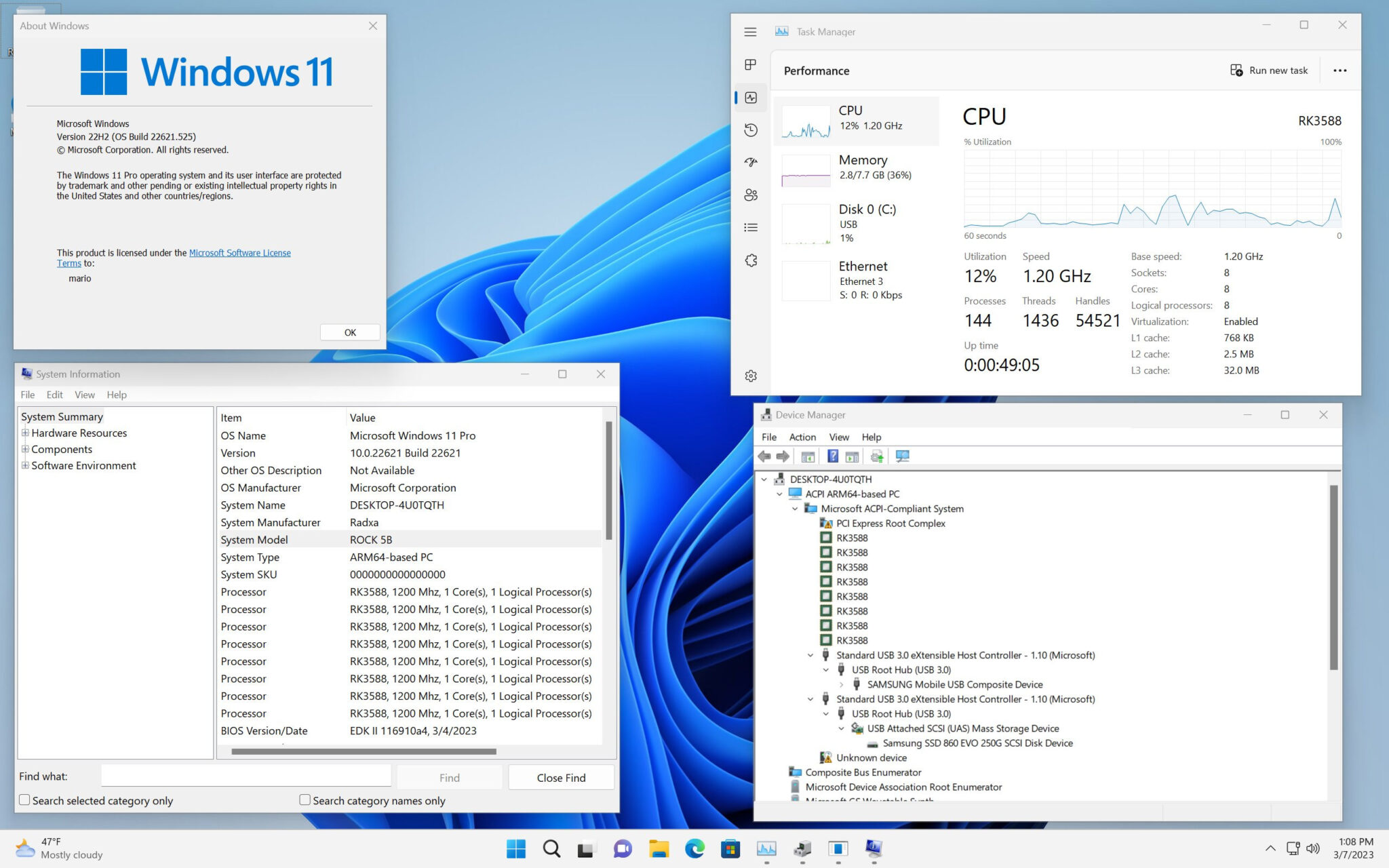 ARM64 nativo vs x86 x64 emulado no Windows 11