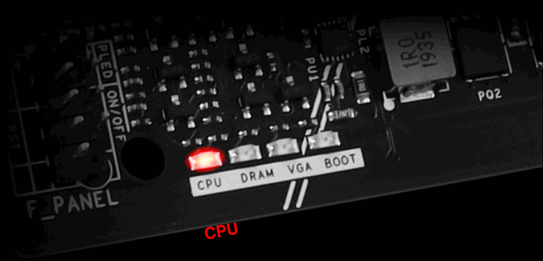 How to interpret the motherboard's Debug LEDs