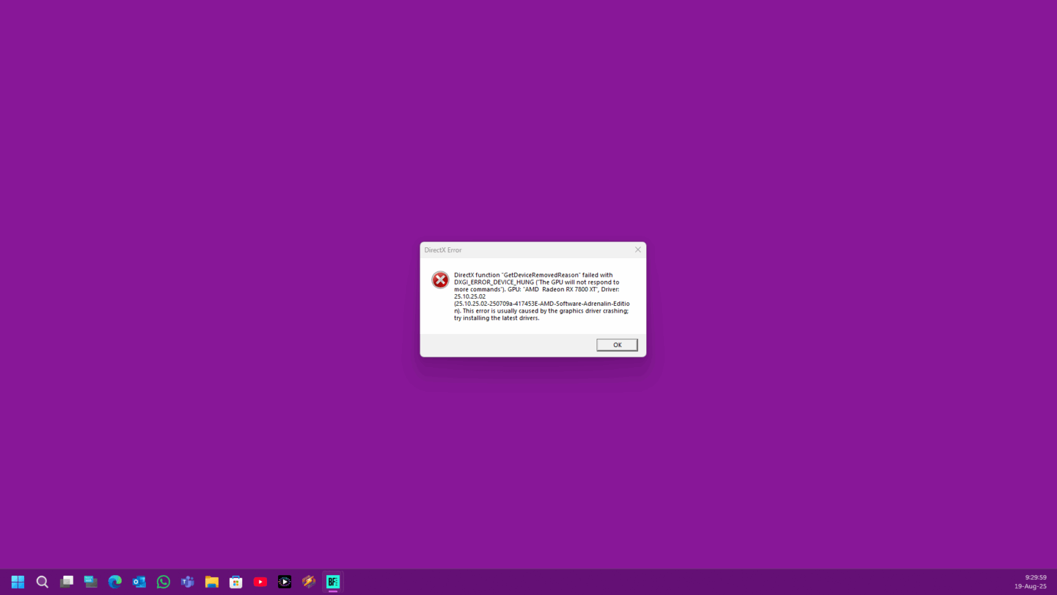 DXGI_ERROR_DEVICE_HUNG：修复 0x887A0006 和 0x887A0005