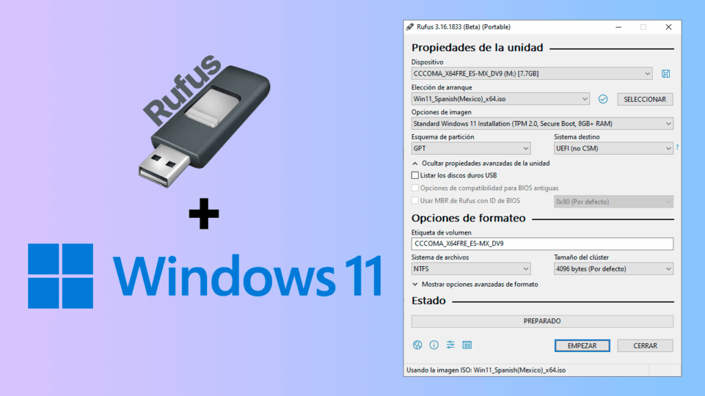 Rufus: crear USB booteable con UEFI, Secure Boot y GPT